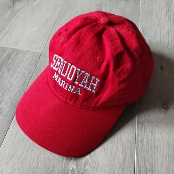 The Game | Accessories | Sequoyah Marina Hat Baseball Dad Cap Red Gray ...